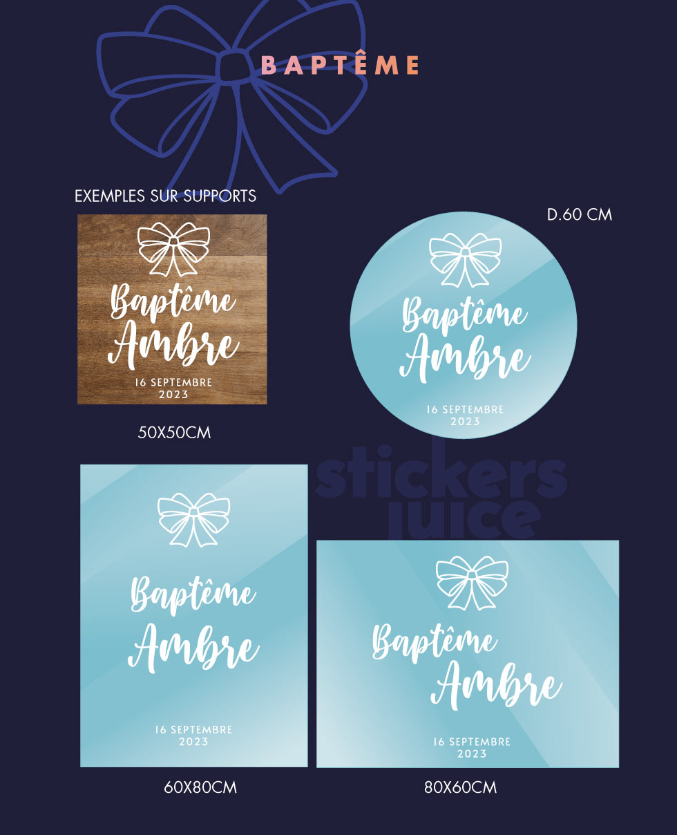 Décoration de baptême personnalisée – Stickersjuice