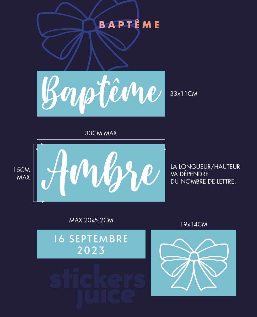 Décoration de baptême personnalisée – Stickersjuice