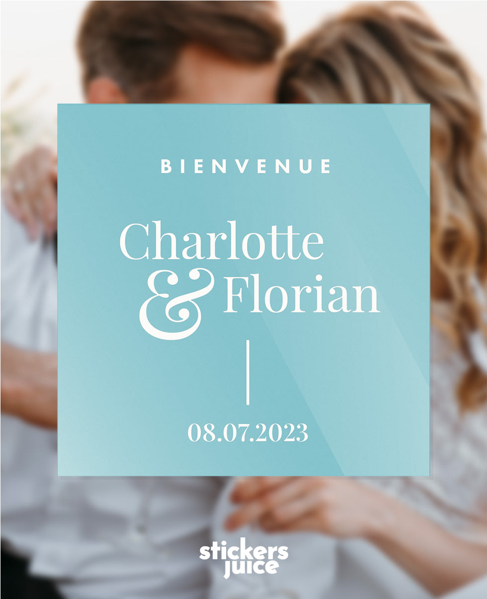 Stickers panneau bienvenue mariage intemporel – Stickersjuice