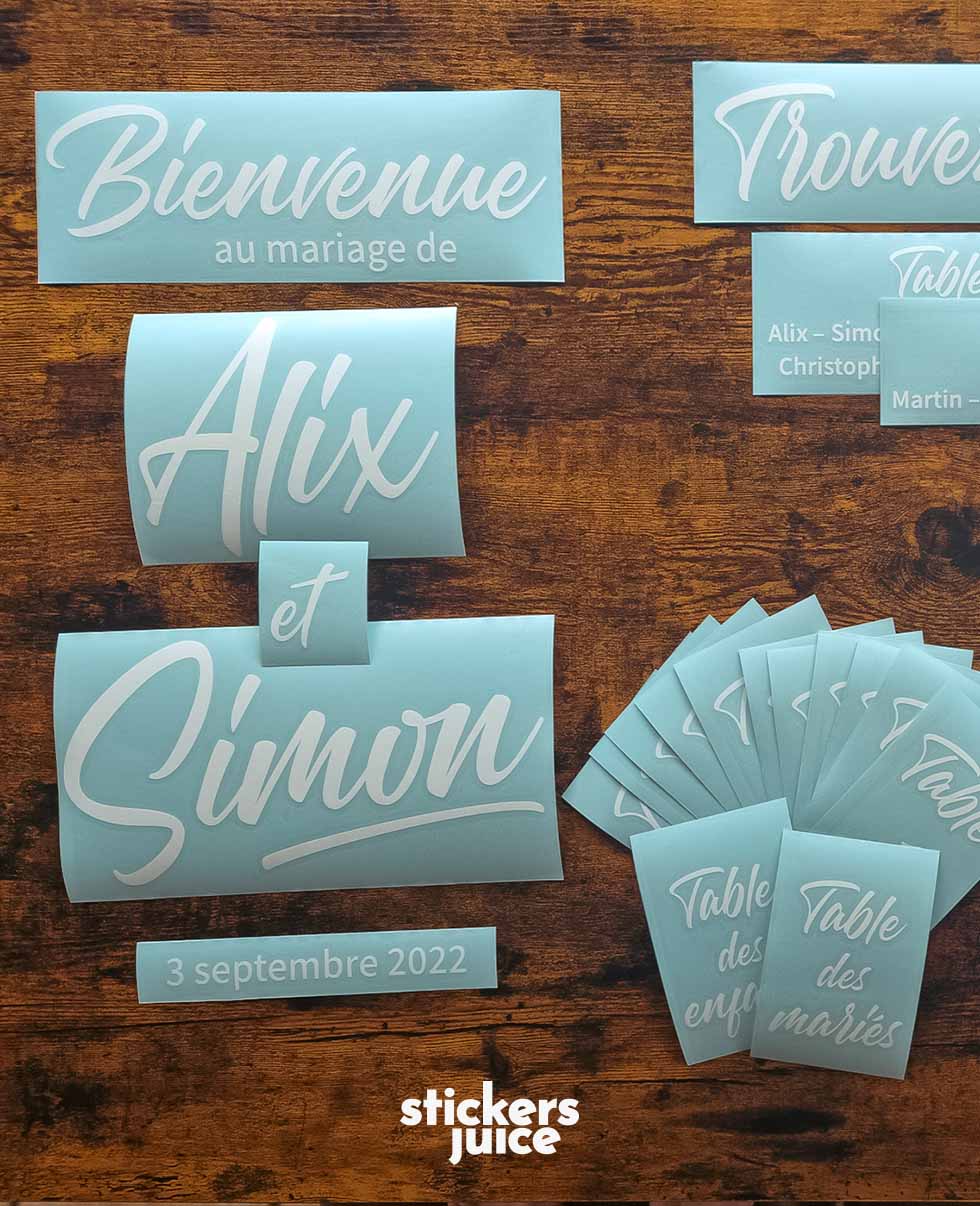 Stickers panneau bienvenue mariage rockabilly – Stickersjuice