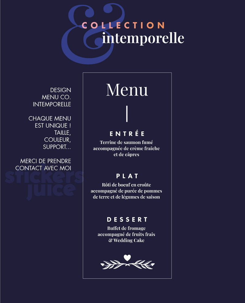 Menu mariage personnalisé – Stickersjuice