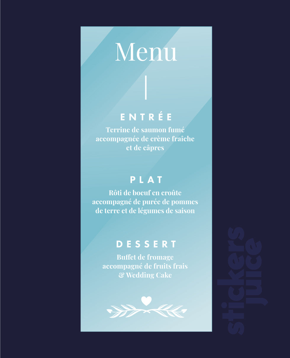 Menu mariage personnalisé – Stickersjuice